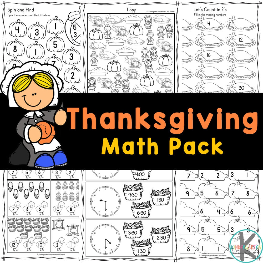 Thanksgiving Math Worksheets For Kindergarten - Kindergarten Worksheets