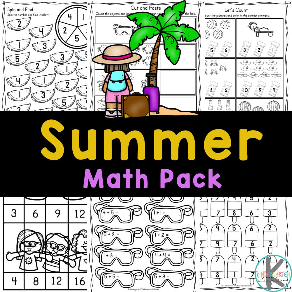 Summertime Kindergarten Math Free Worksheets - Kindergarten Worksheets
