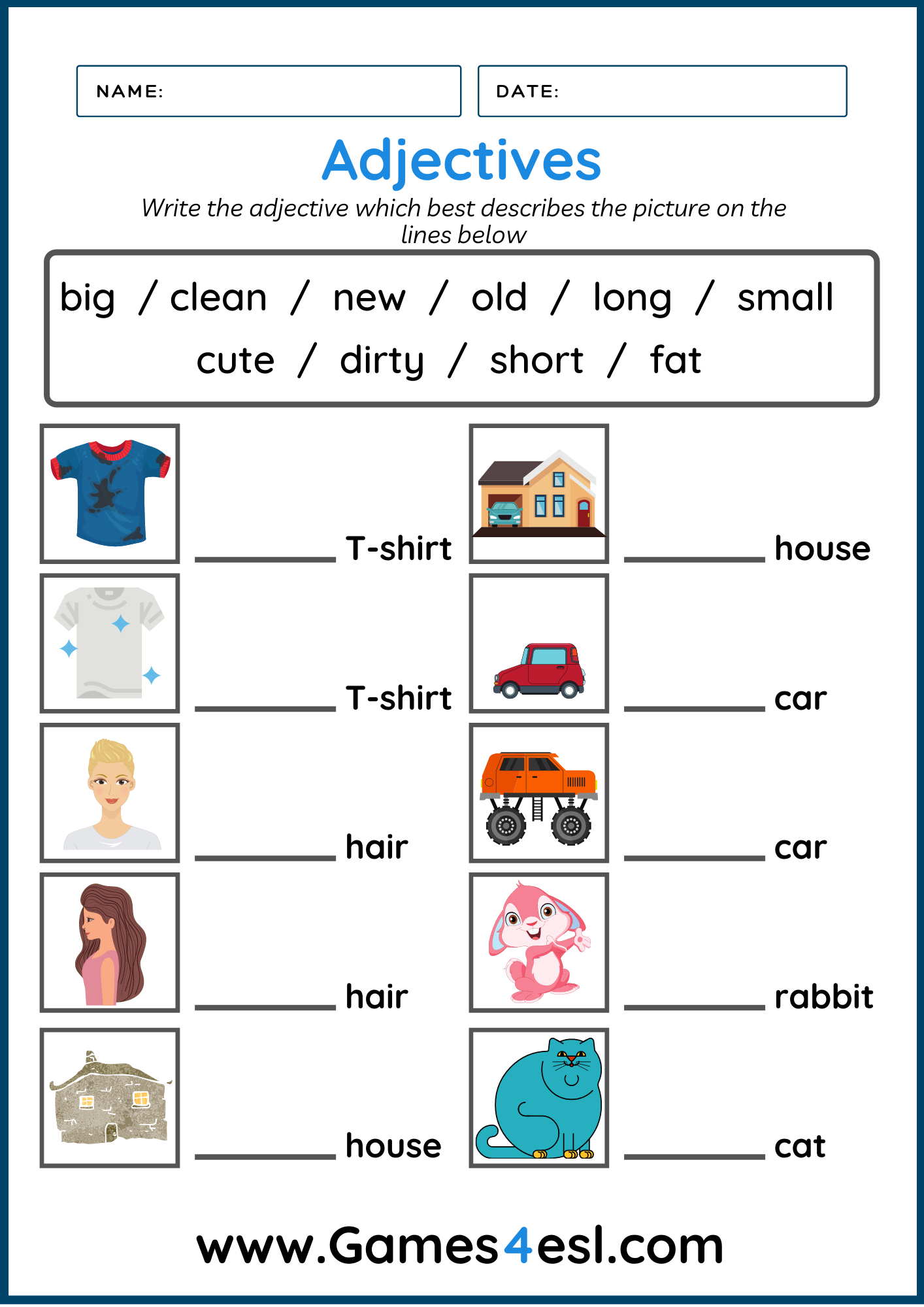 Adjectives Worksheets For Kindergarten - Kindergarten Worksheets