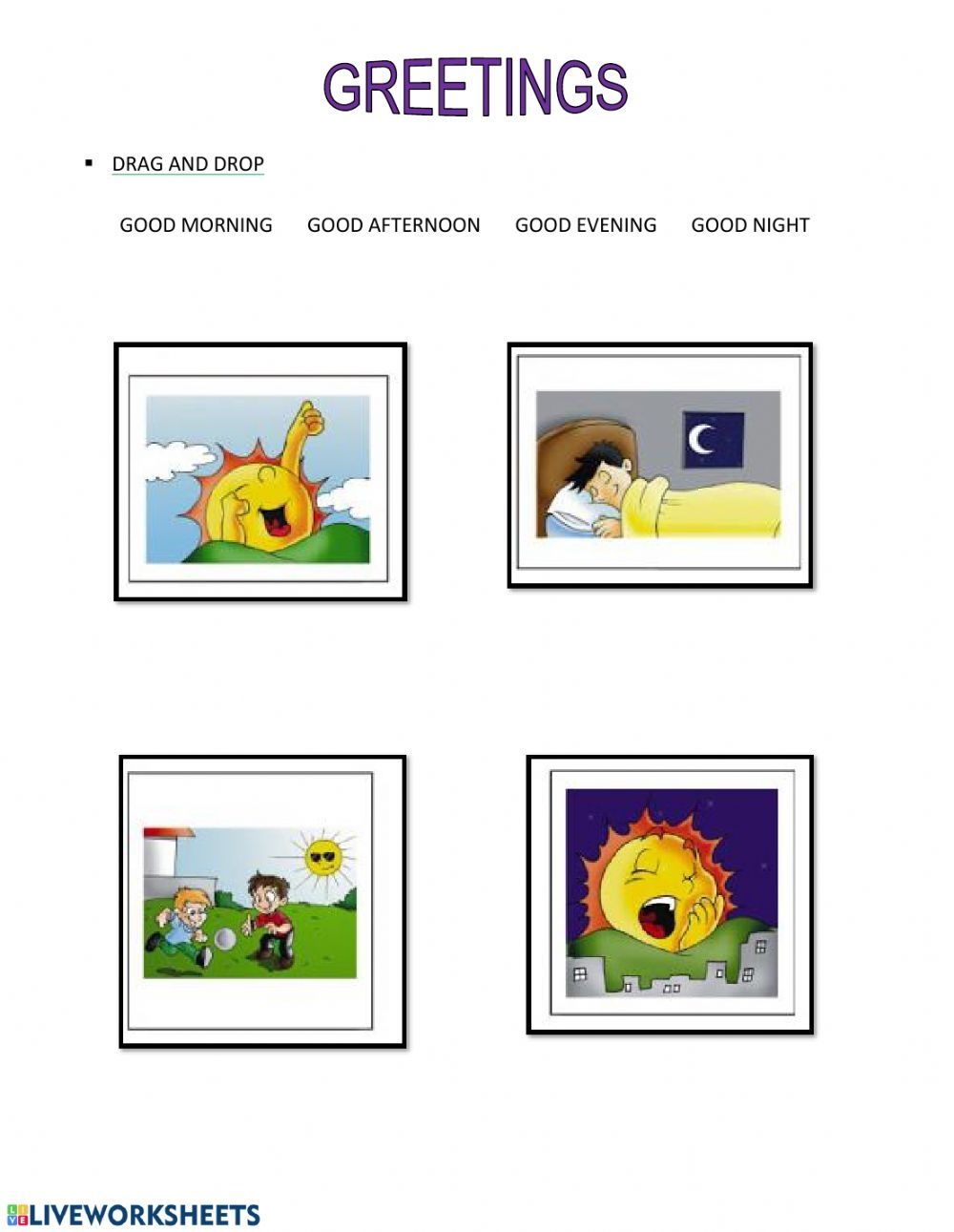 Greetings And Farewells Worksheets For Kindergarten - Kindergarten ...