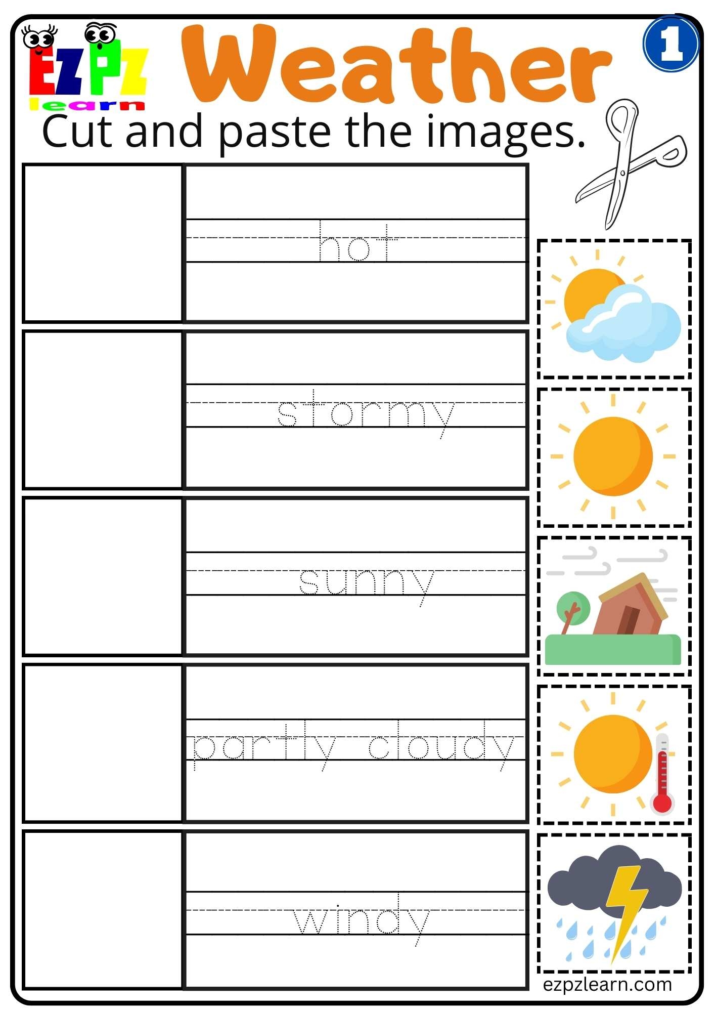 Cut And Paste Weather Worksheets For Kindergarten - Kindergarten Worksheets