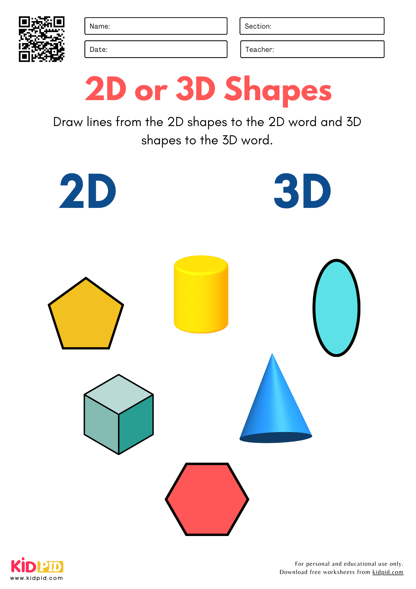 Kindergarten 2D And 3D Shapes Worksheets - Kindergarten Worksheets