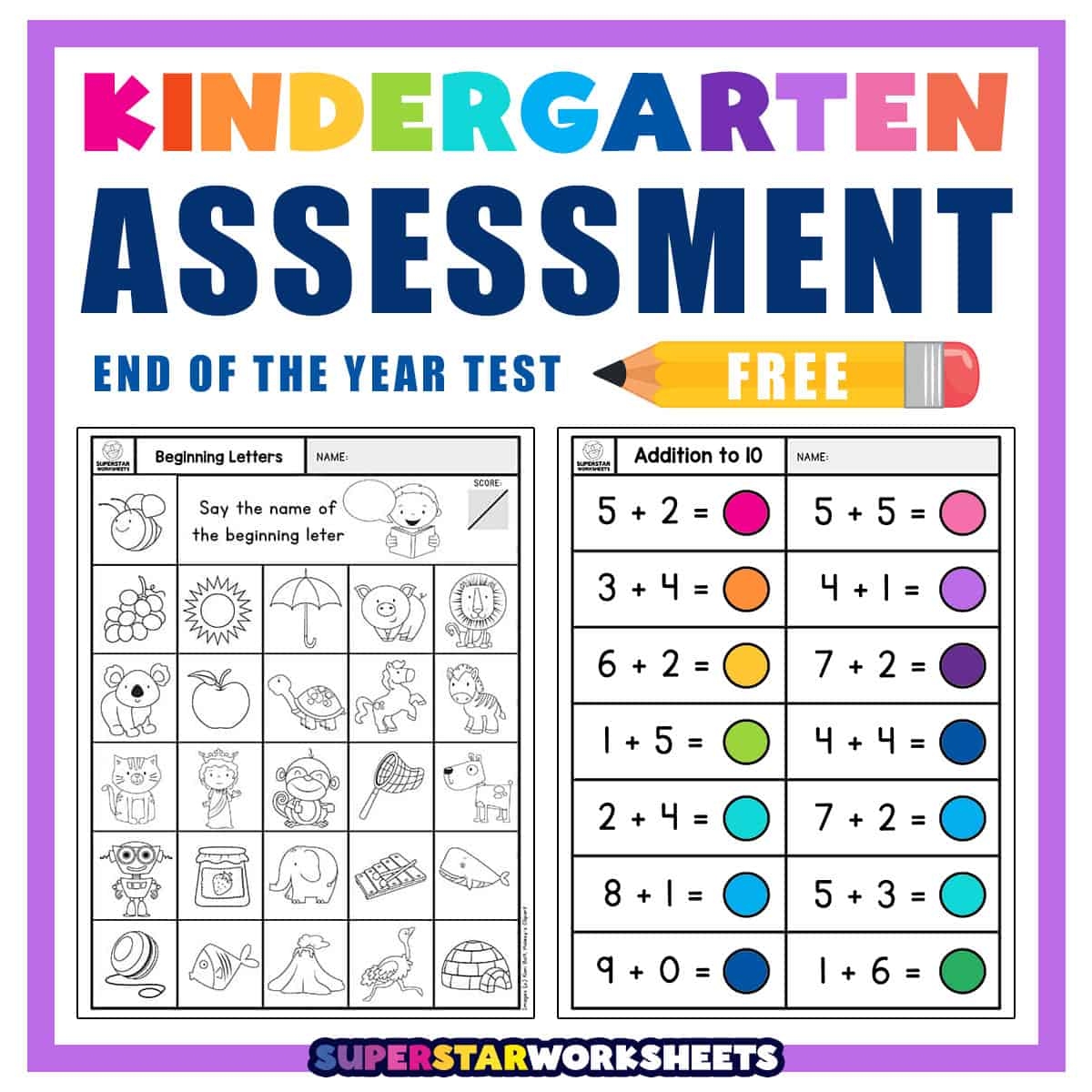 Kindergarten Math Test Worksheets - Kindergarten Worksheets