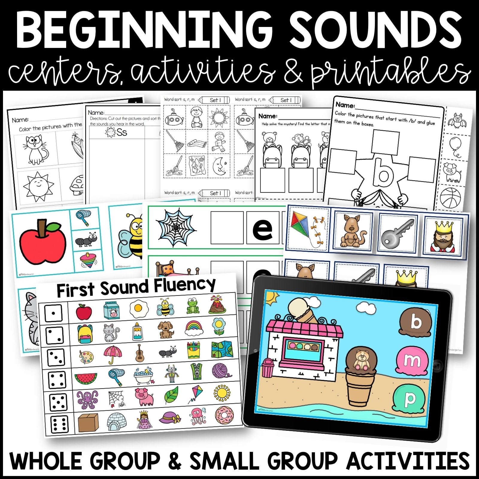 Free Printable Beginning Middle End Sounds Kindergarten Worksheets ...