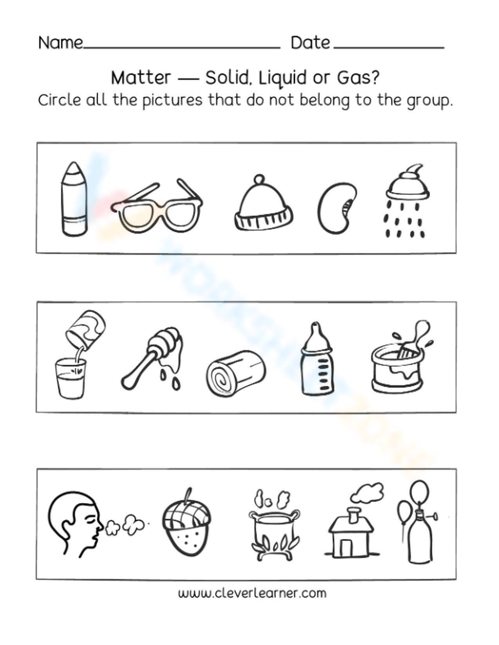 Kindergarten Solid Liquid Gas Worksheets - Kindergarten Worksheets