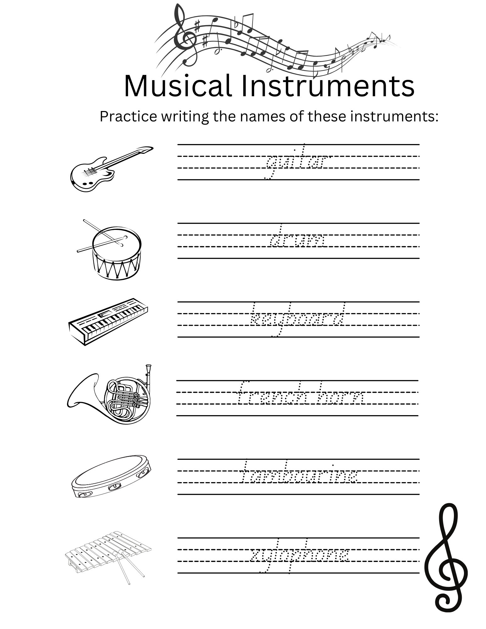 Music Worksheets For Kindergarten - Kindergarten Worksheets