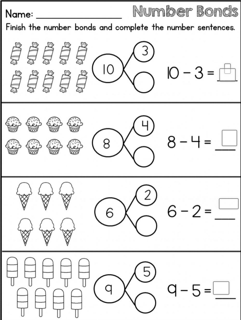 Number Bond Worksheets For Kindergarten - Kindergarten Worksheets