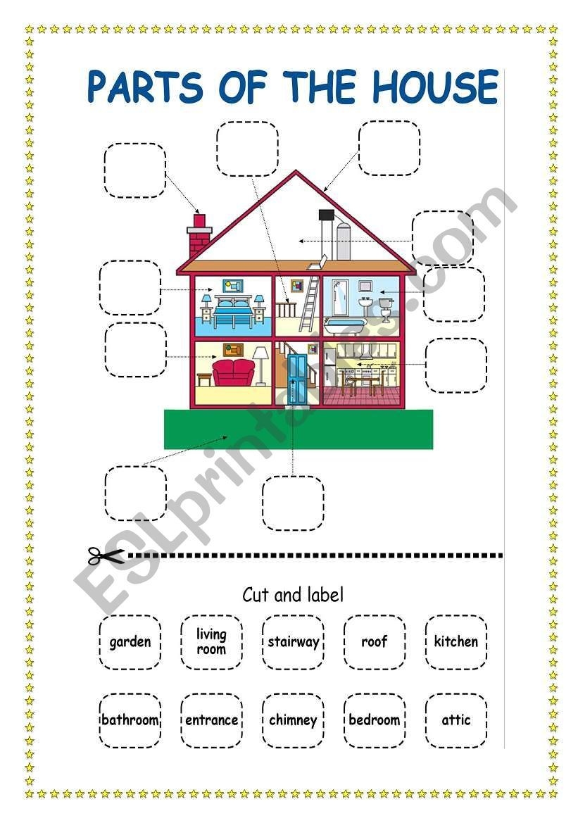 Labeling Parts Of The House Worksheets For Kindergarten - Kindergarten ...