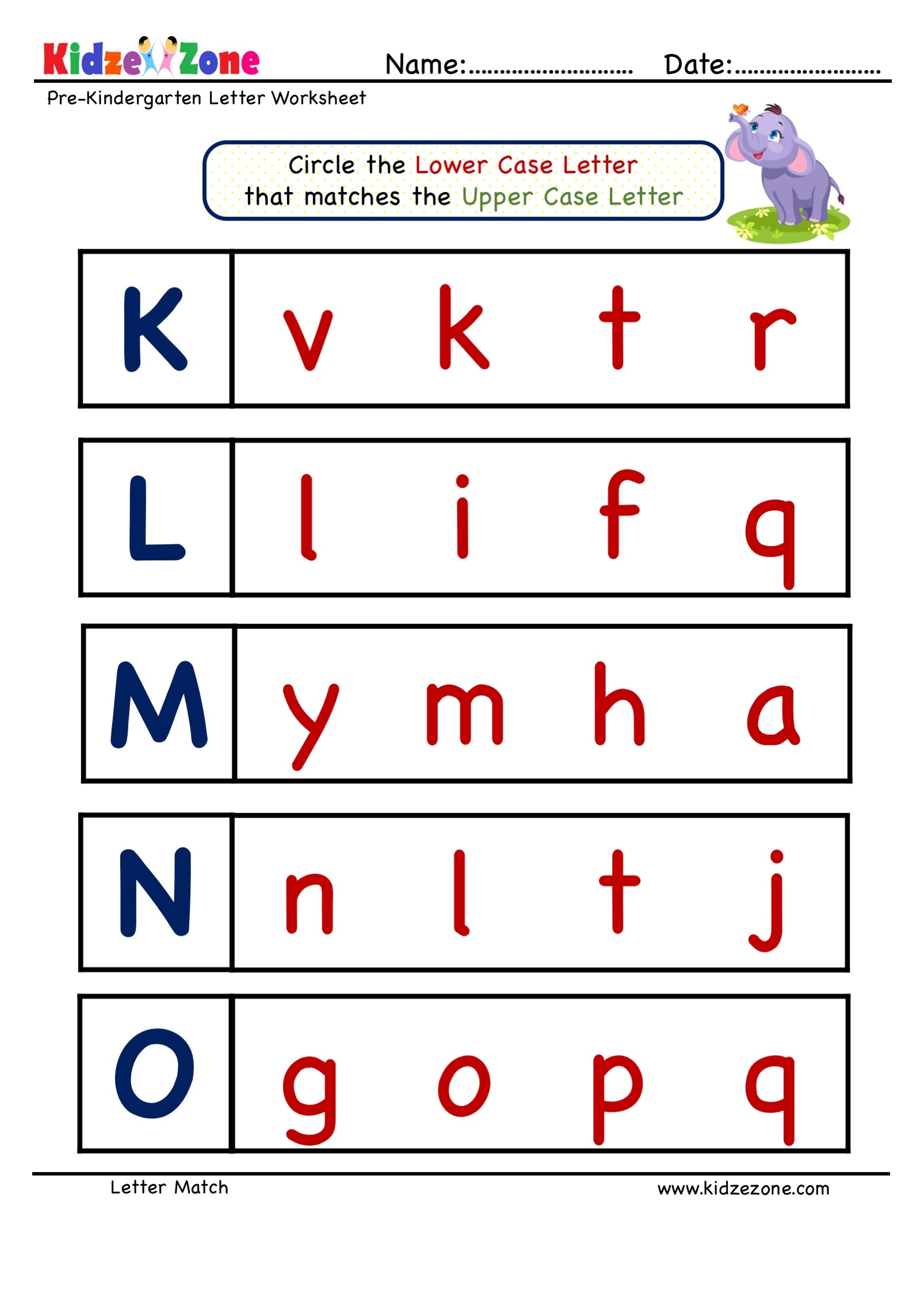 Matching Alphabet Worksheets For Kindergarten - Kindergarten Worksheets