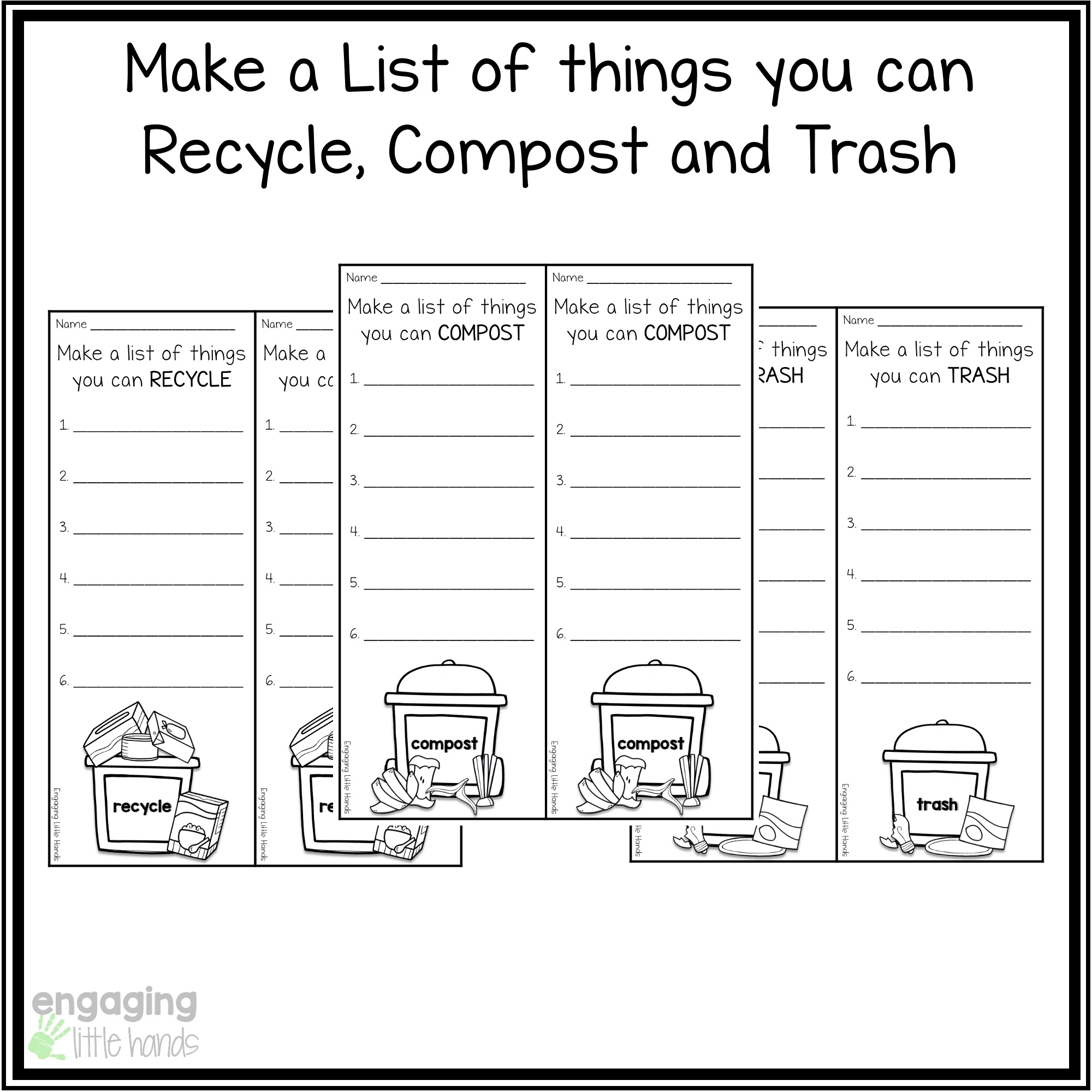 Free Printable Recycling Worksheets For Kindergarten - Kindergarten ...