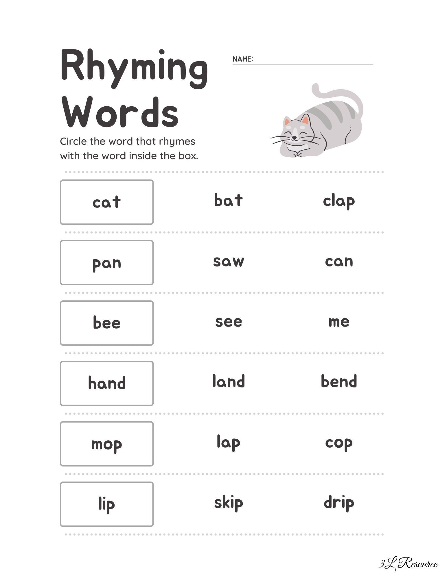 Rhyming Words Kindergarten Worksheets - Kindergarten Worksheets