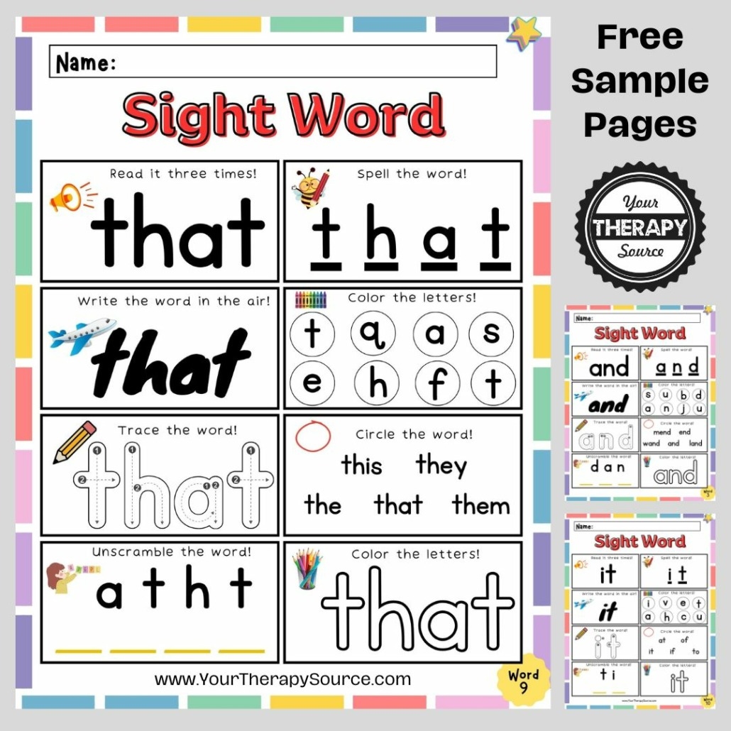 Kindergarten Reading Worksheets Sight Words - Kindergarten Worksheets