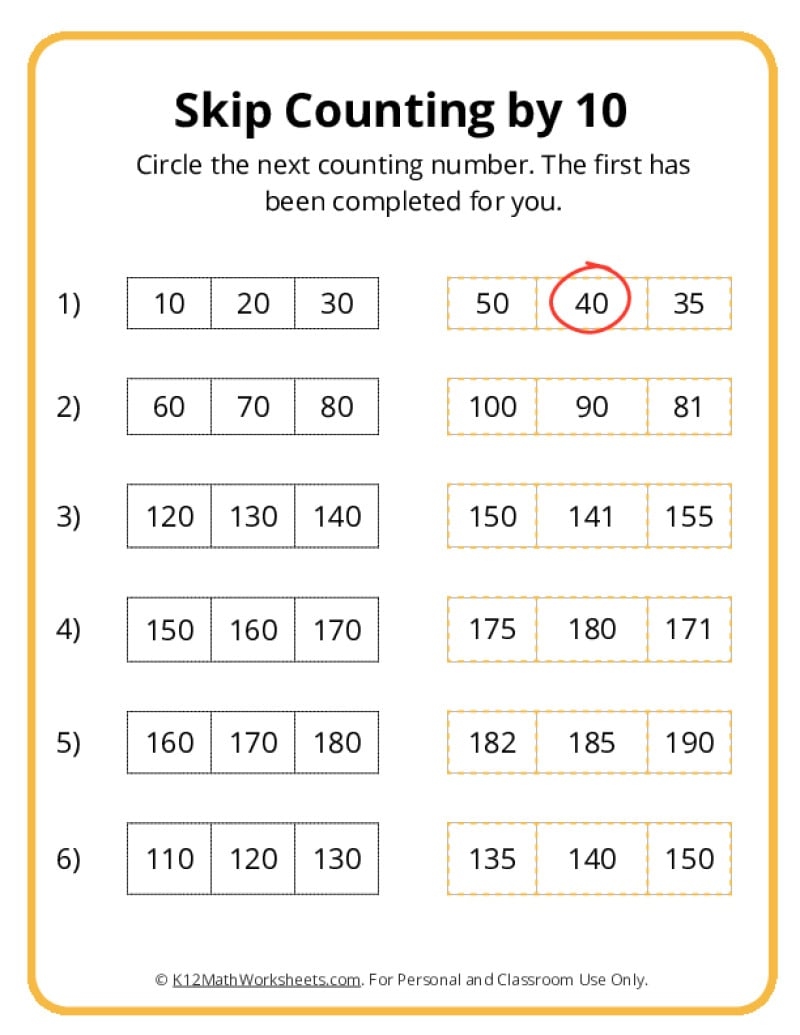 Kindergarten Counting By 10'S Worksheets - Kindergarten Worksheets