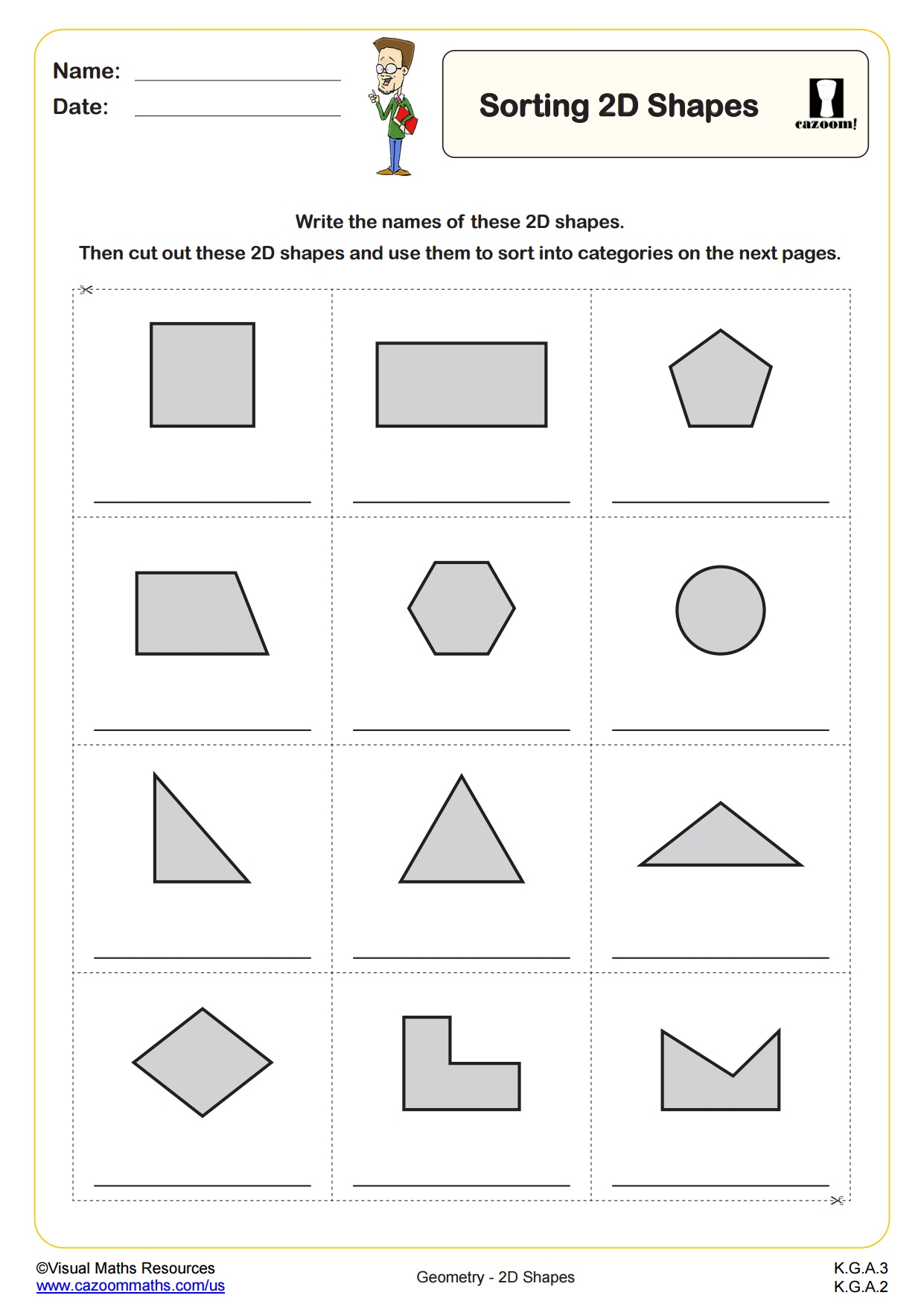 Kindergarten 2D Shapes Worksheets - Kindergarten Worksheets