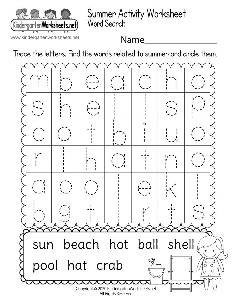 Summer Worksheets For Kindergarten Pdf - Kindergarten Worksheets