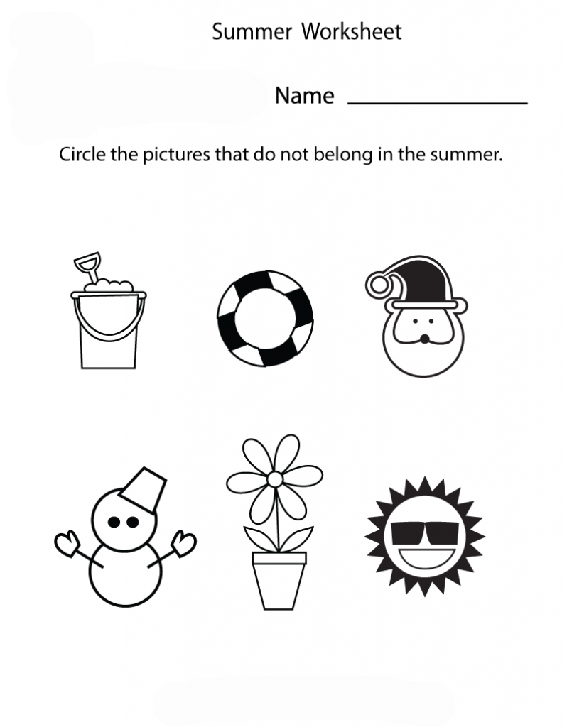 Summer Season Worksheets For Kindergarten - Kindergarten Worksheets