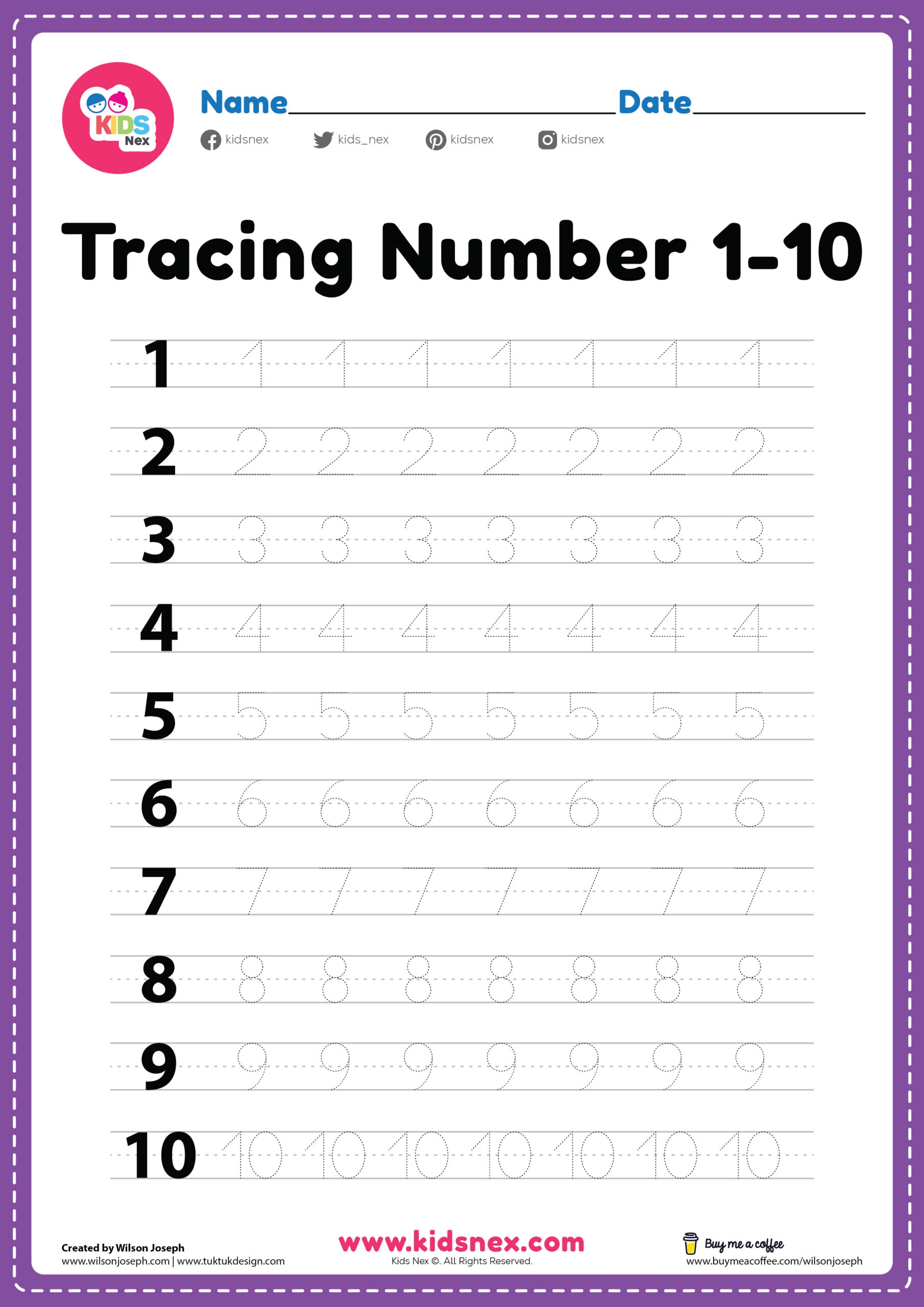 Kindergarten 1-10 Worksheets - Kindergarten Worksheets