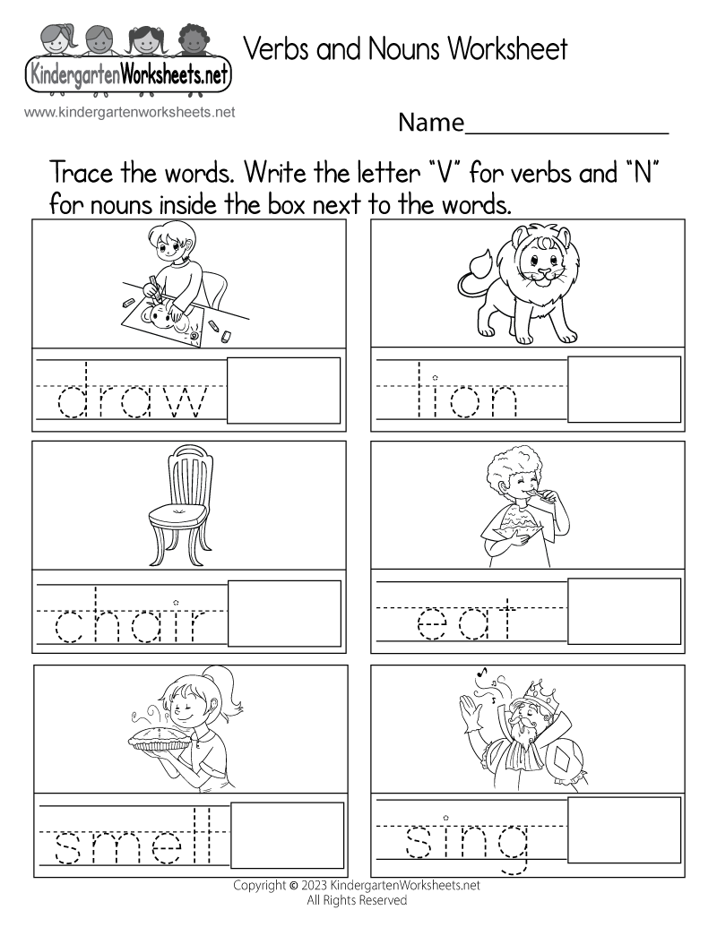 Verb Worksheets For Kindergarten - Kindergarten Worksheets