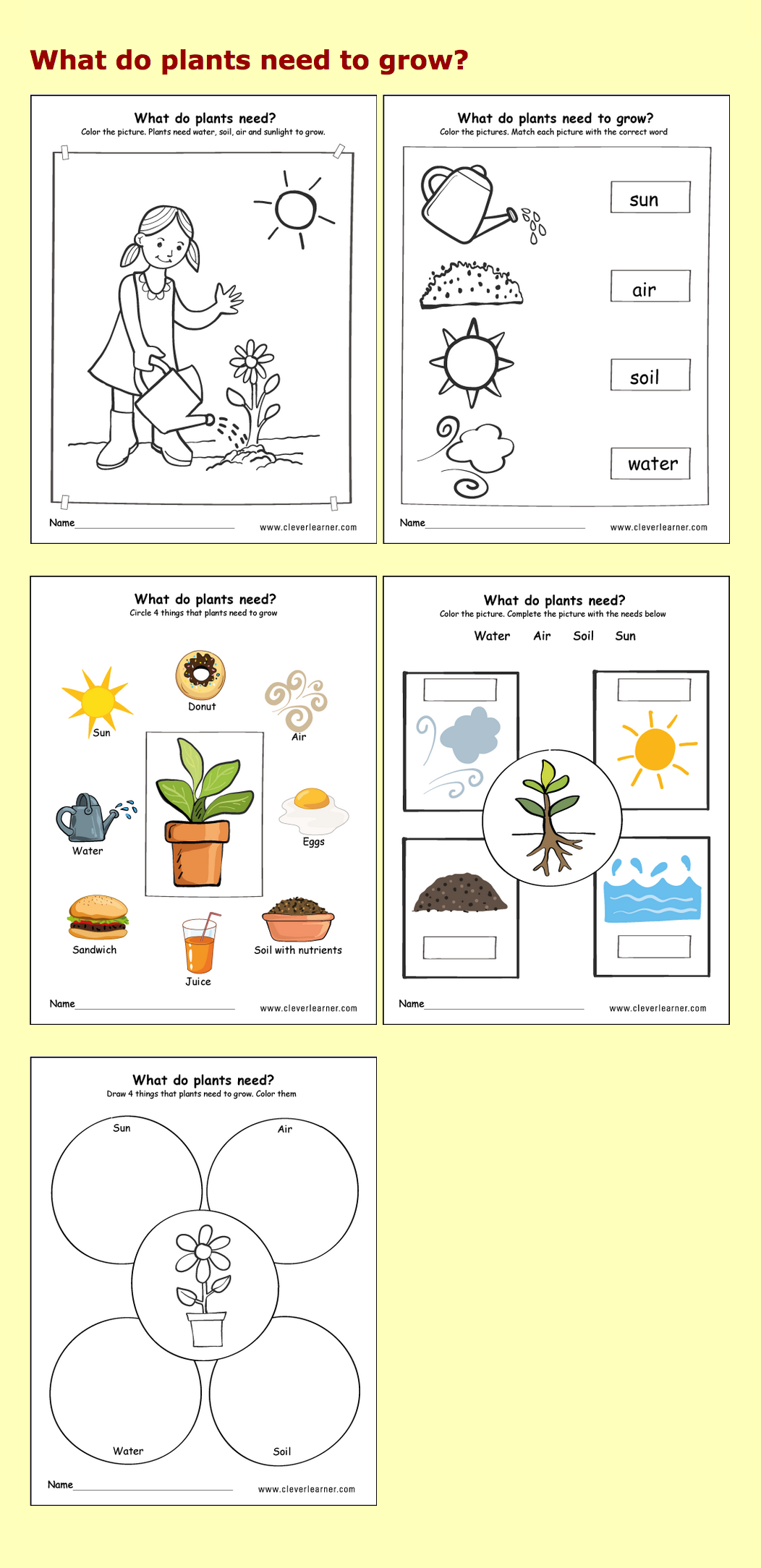 Kindergarten Science Worksheets Plants - Kindergarten Worksheets