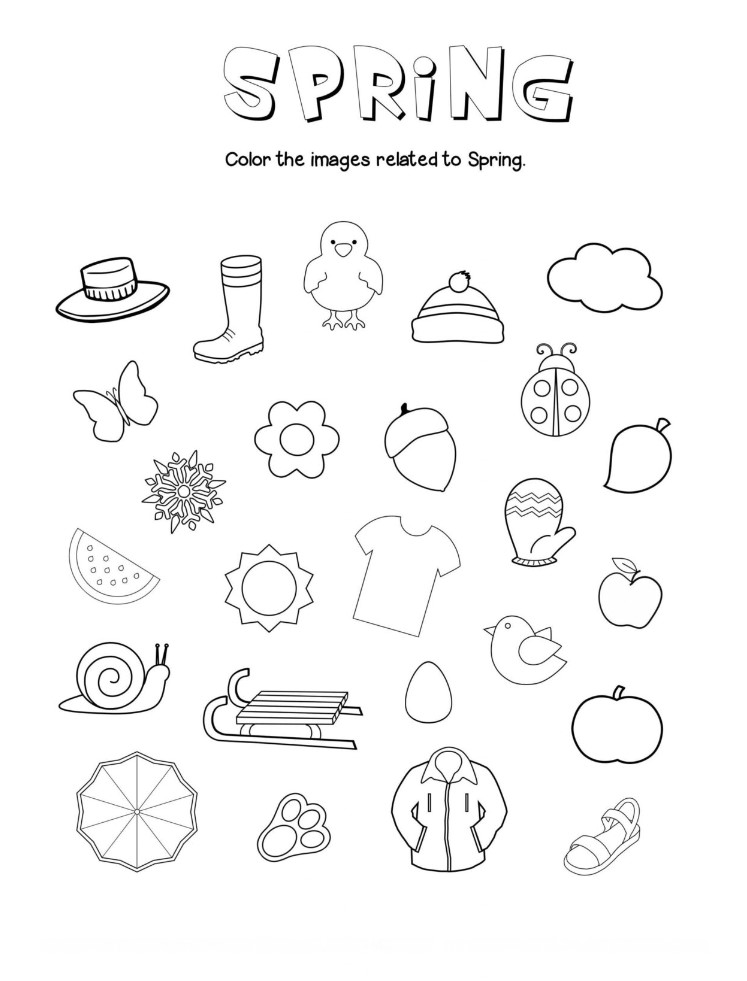 Free Printable Spring Season Worksheets For Kindergarten Kindergarten 