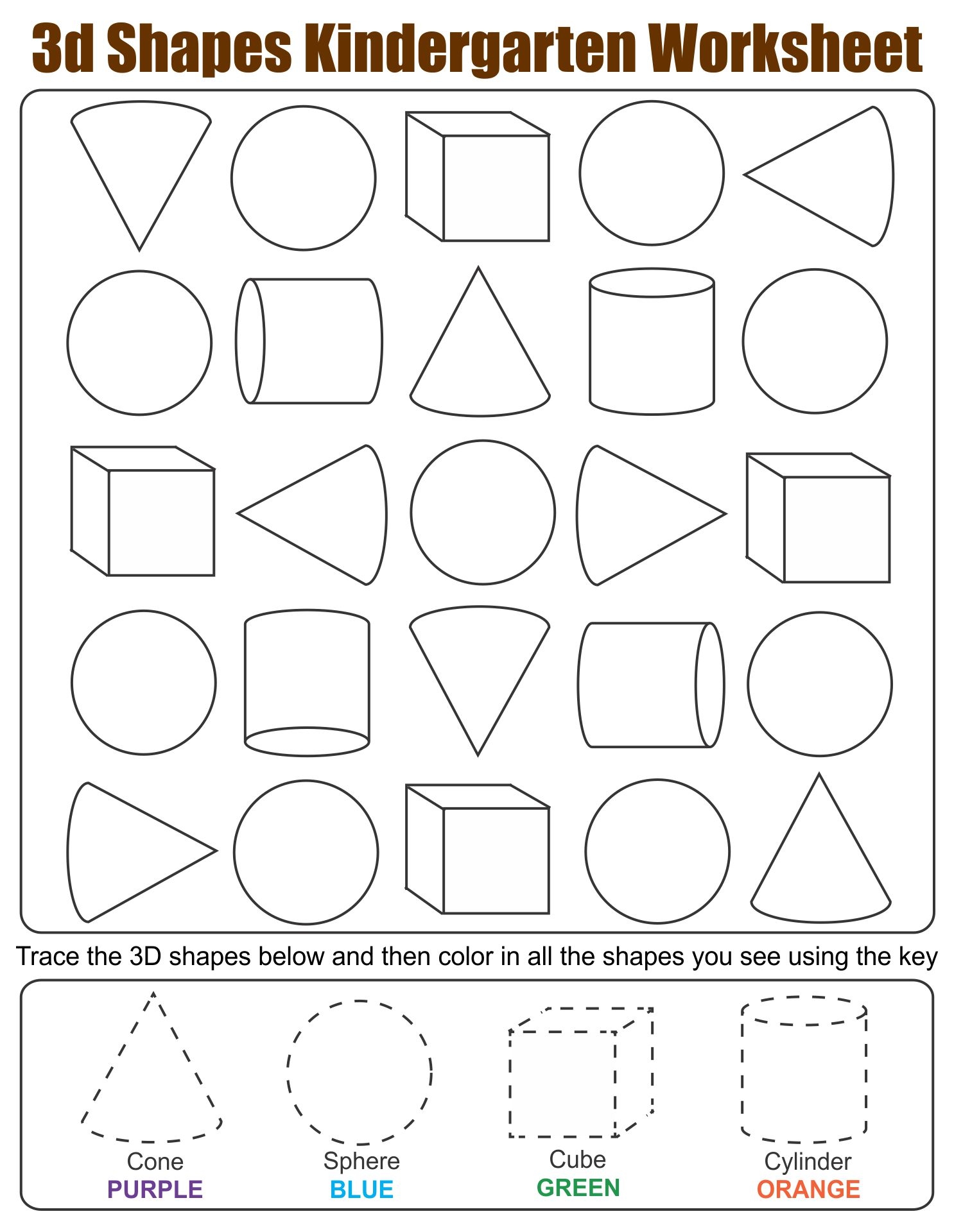 Flat Vs Solid Shapes Kindergarten Worksheet - Kindergarten Worksheets