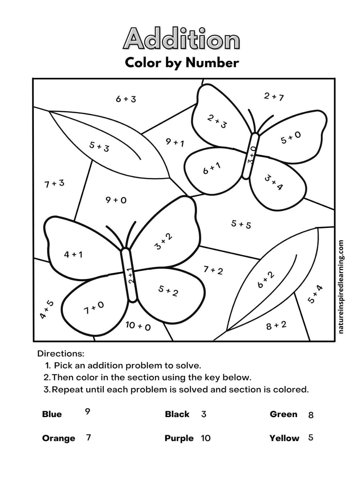 Color By Number Addition Kindergarten - Kindergarten Worksheets