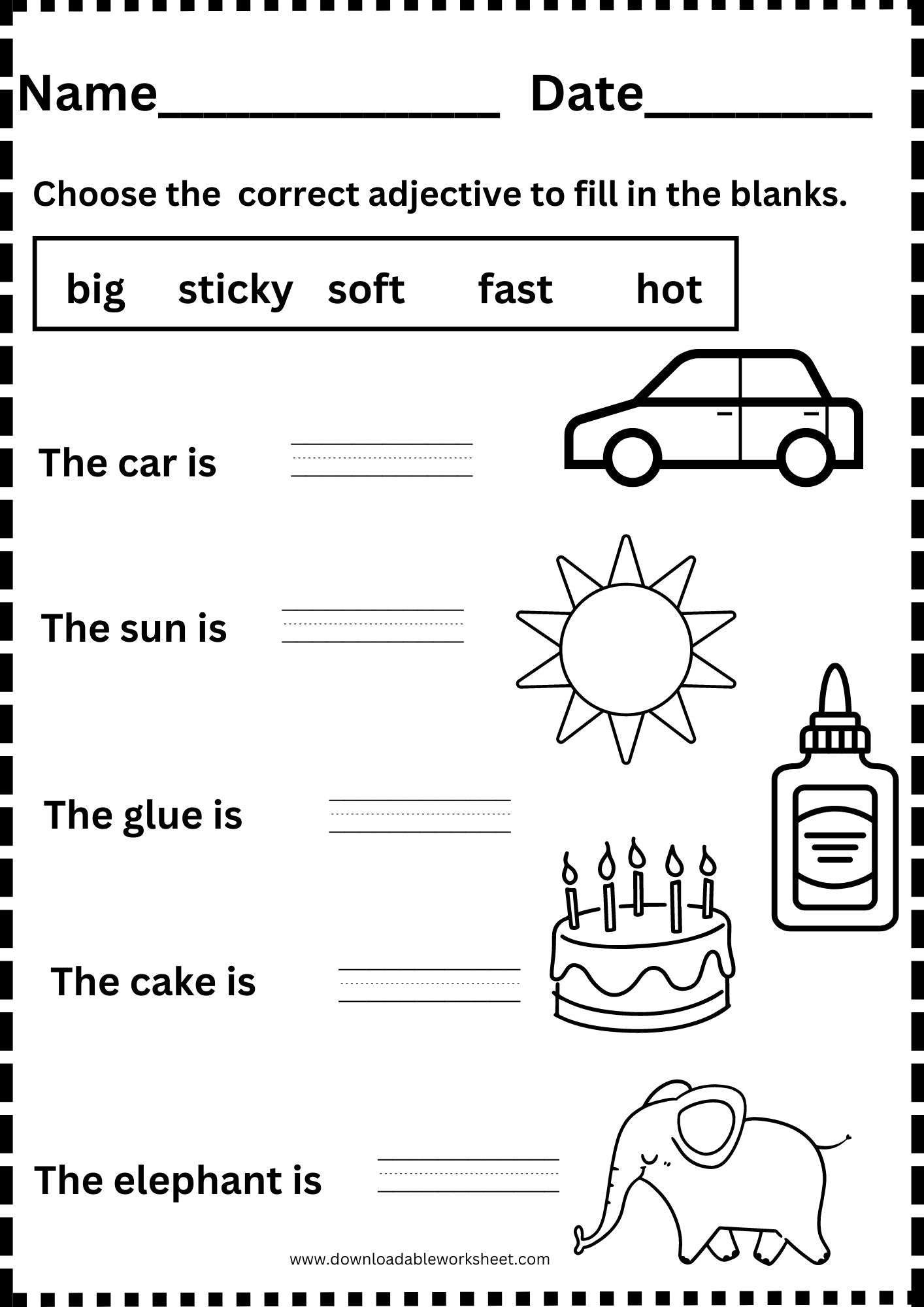 Adjective Worksheet For Kindergarten Kindergarten Worksheets Adjective Worksheet For Kindergarten Kindergarten Worksheets