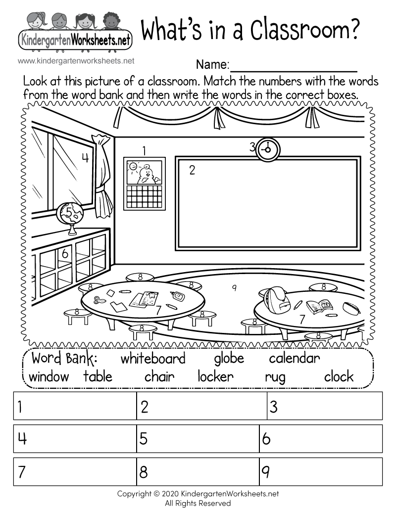 Classroom Worksheets For Kindergarten - Kindergarten Worksheets