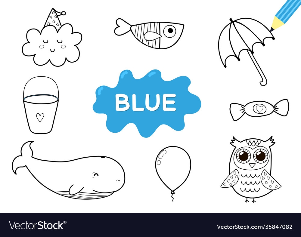 Blue Color Pictures For Kindergarten - Kindergarten Worksheets
