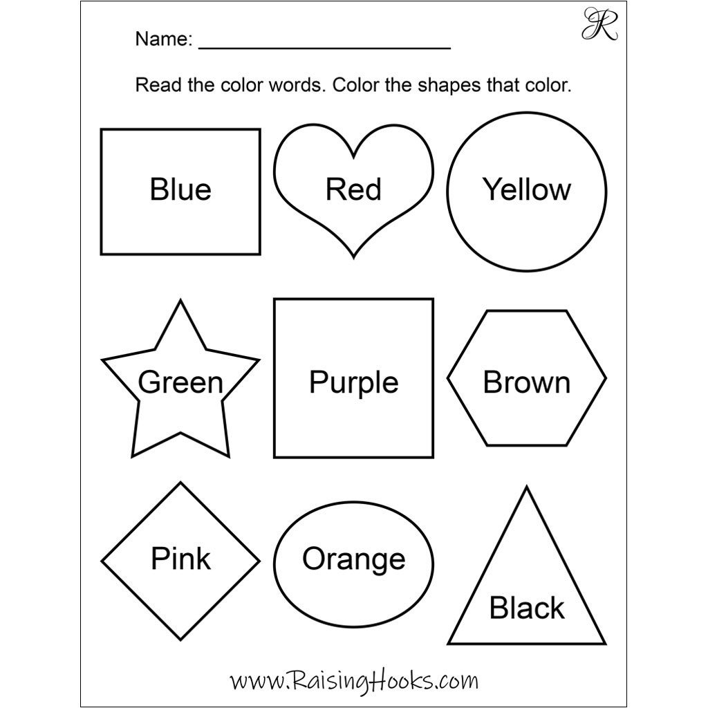 Colors And Shapes Worksheets For Kindergarten - Kindergarten Worksheets