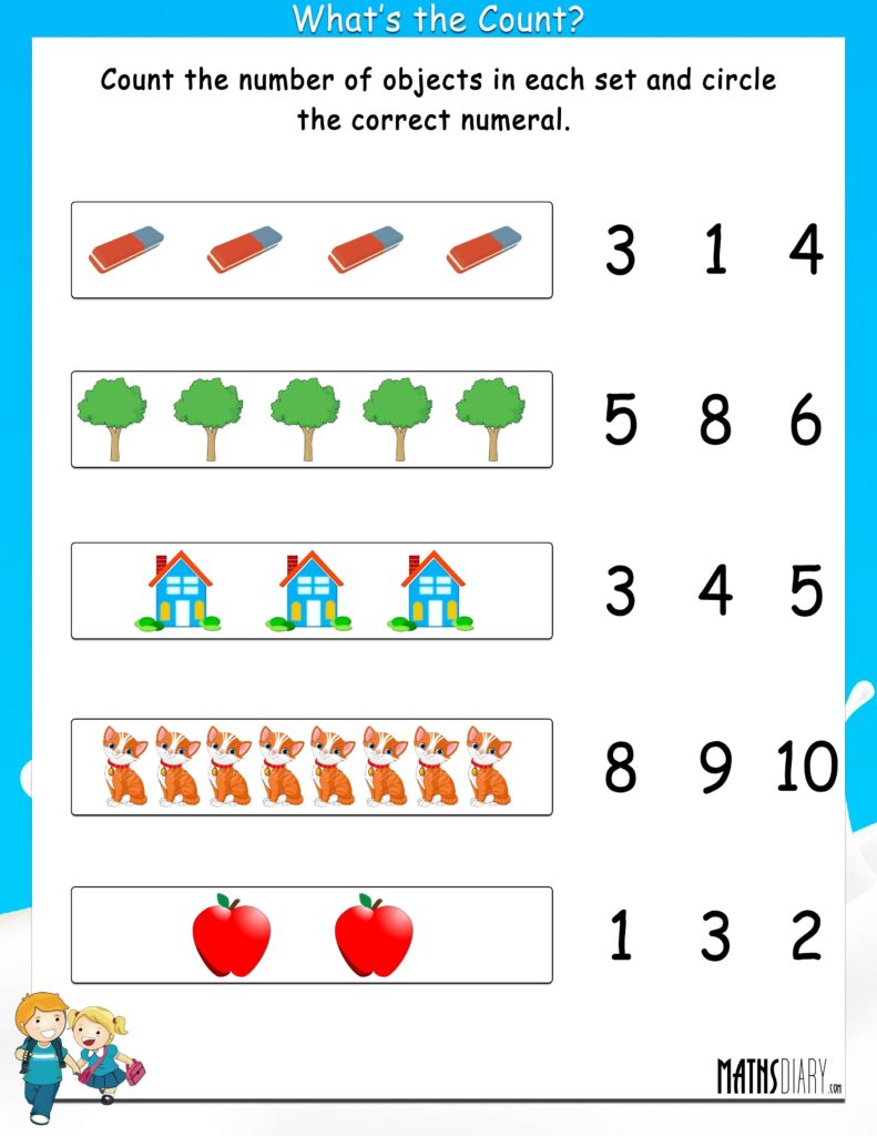 Circle The Correct Number Worksheets For Kindergarten - Kindergarten ...