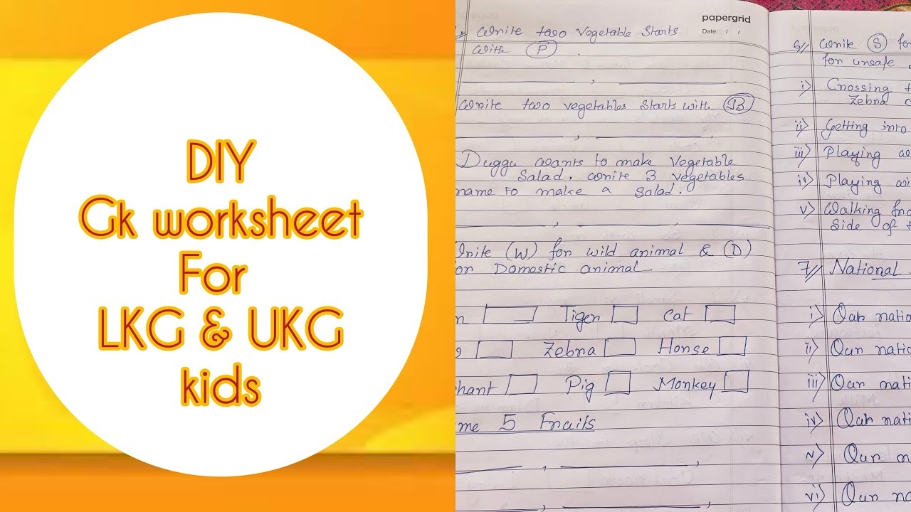 Gk Worksheet For Senior Kg - Kindergarten Worksheets