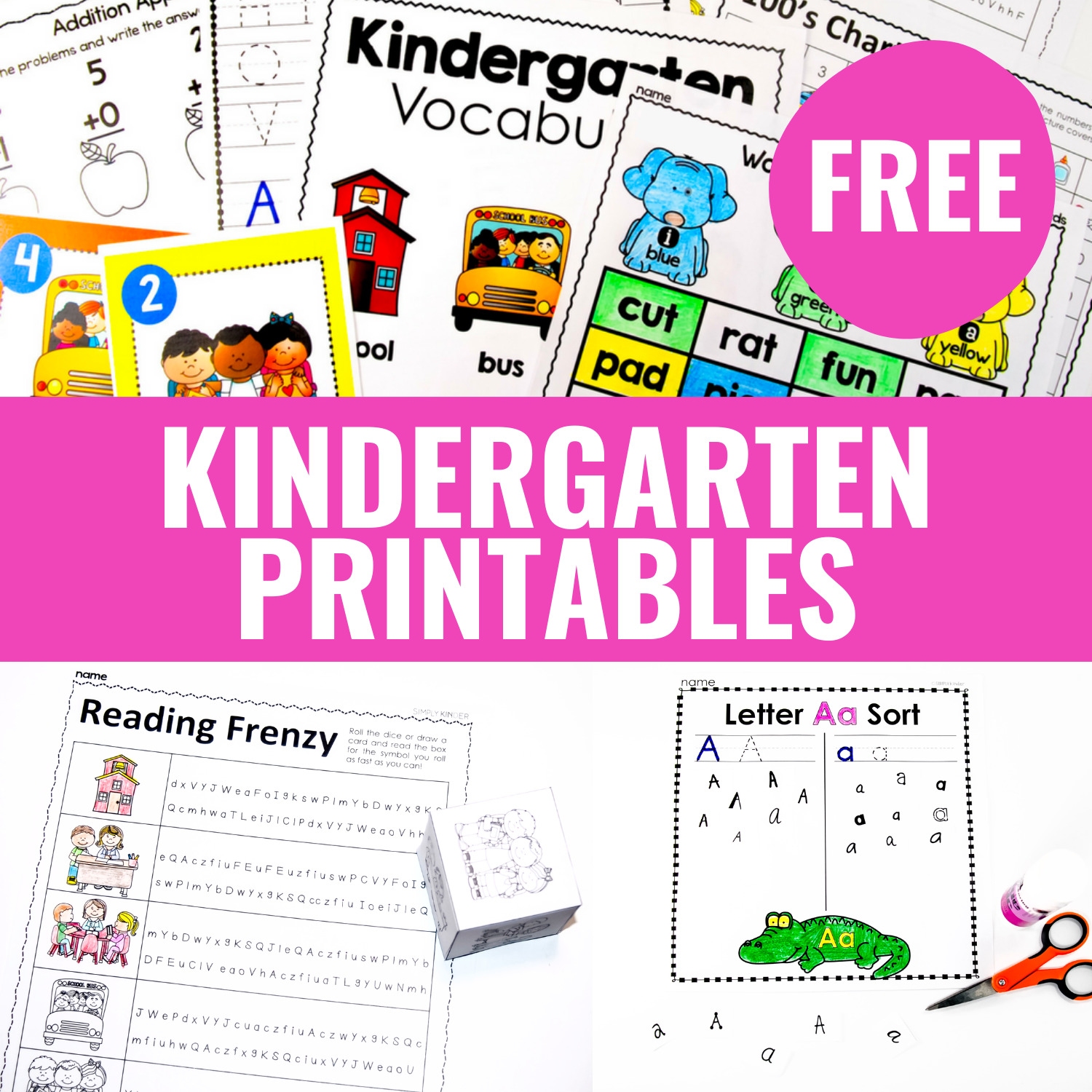 Free Kindergarten Curriculum Printables - Kindergarten Worksheets