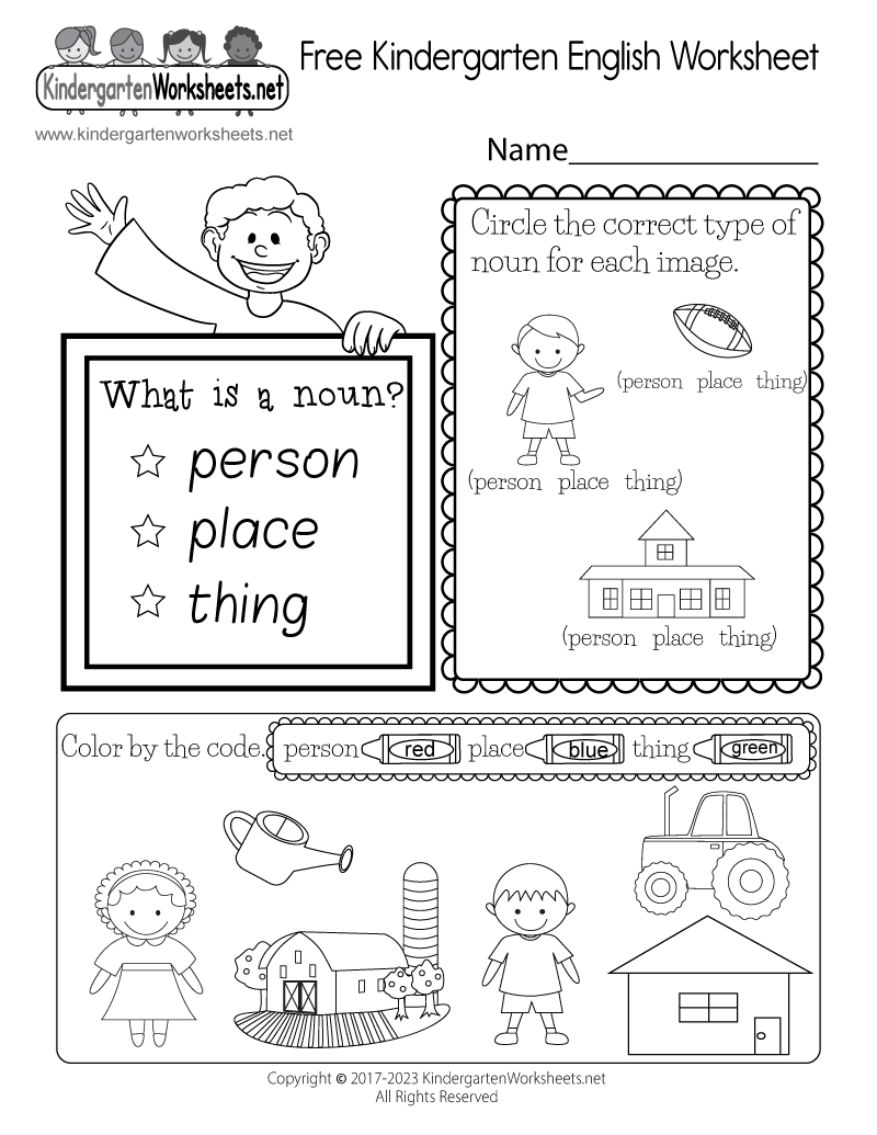 Easy English Worksheets For Kindergarten - Kindergarten Worksheets
