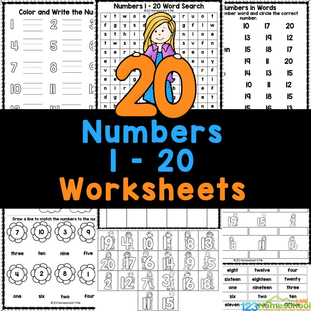 Free Kindergarten Worksheets Numbers 1-20 - Kindergarten Worksheets