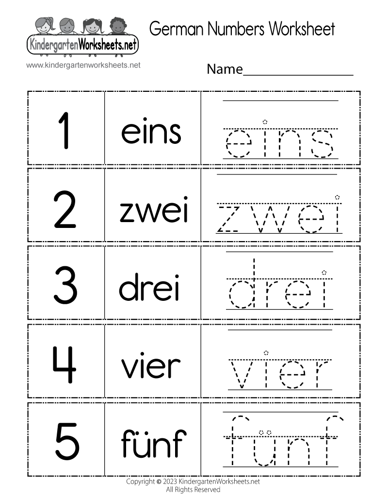 German Worksheets For Kindergarten - Kindergarten Worksheets