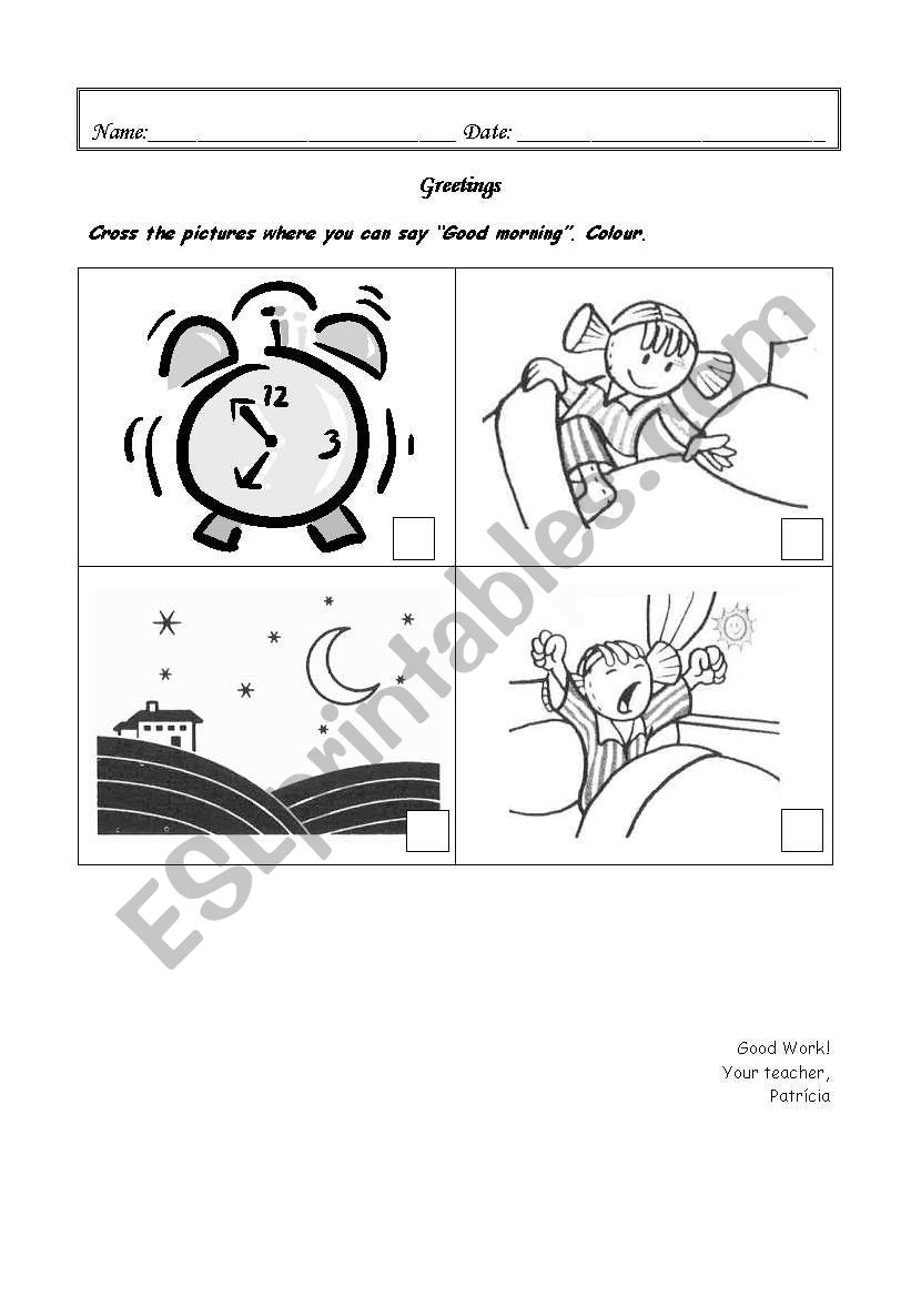 Good Morning Worksheet For Kindergarten - Kindergarten Worksheets