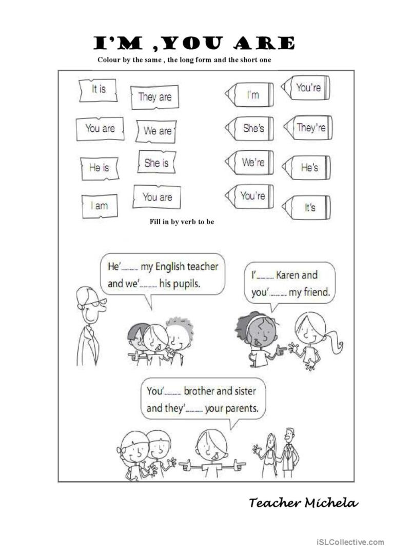 I Am And You Are Worksheets For Kindergarten - Kindergarten Worksheets