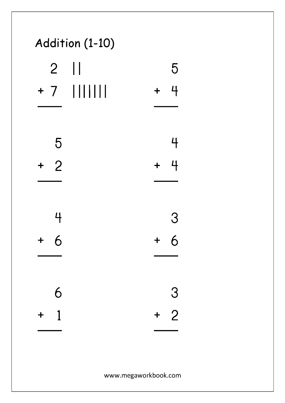 Addition Worksheet For Lkg - Kindergarten Worksheets