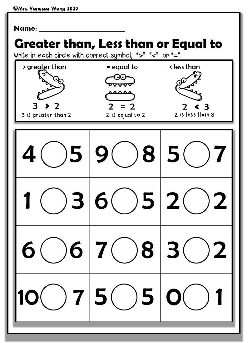 Comparing Numbers Kindergarten Worksheets Pdf - Kindergarten Worksheets