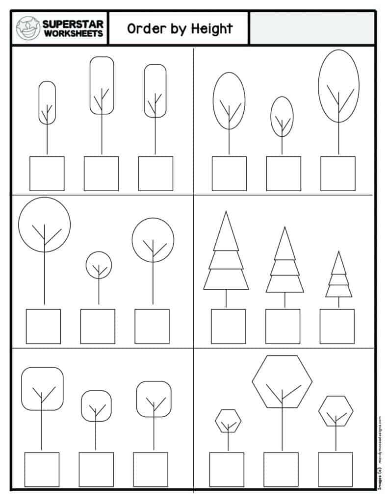 Comparing Heights Worksheets Kindergarten - Kindergarten Worksheets