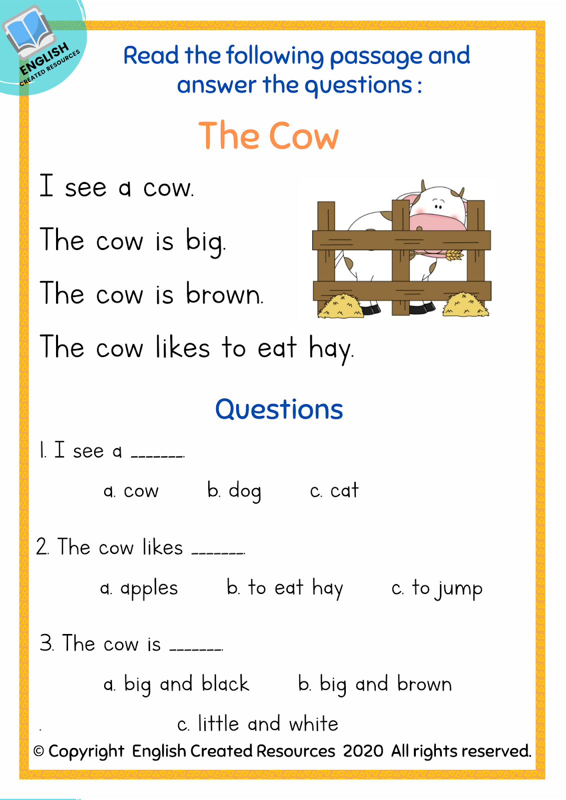 English Reading Worksheet For Ukg - Kindergarten Worksheets