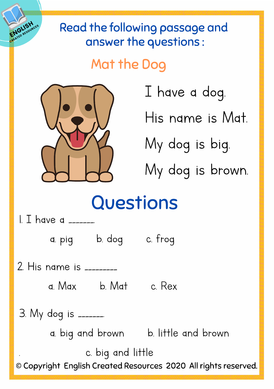 English Reading Worksheet For Ukg - Kindergarten Worksheets