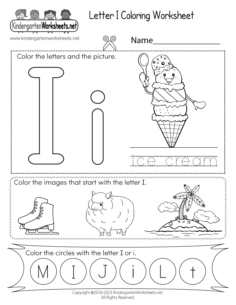 I Worksheet For Kindergarten Kindergarten Worksheets I Worksheet For Kindergarten Kindergarten Worksheets