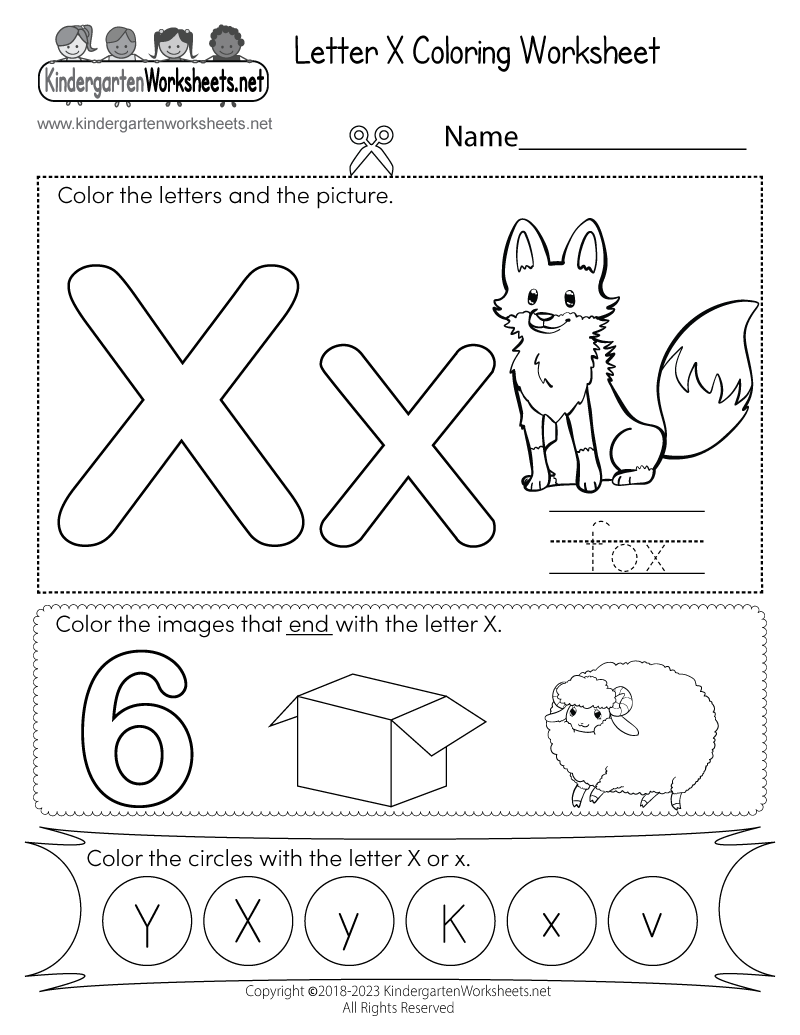 Free Letter X Worksheets For Kindergarten - Kindergarten Worksheets