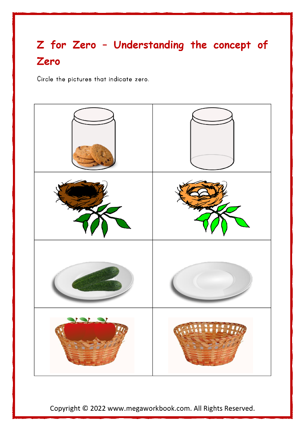 Concept Of Zero Worksheet For Kindergarten - Kindergarten Worksheets