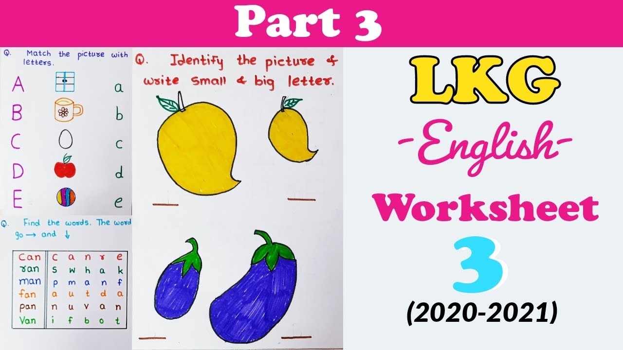 English Worksheet For Junior Kg - Kindergarten Worksheets