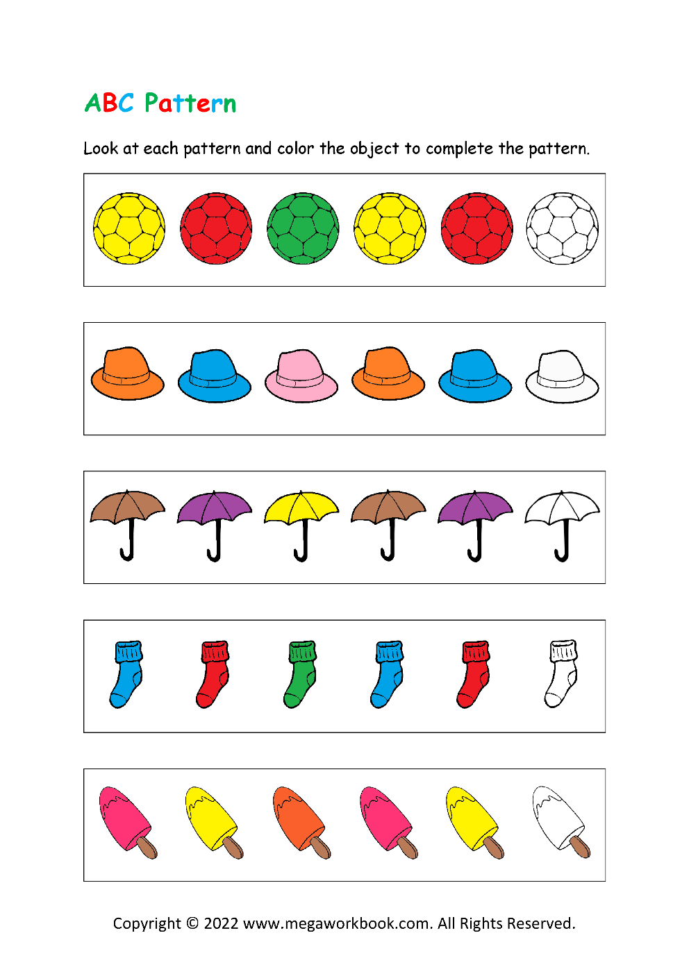 Color Pattern Worksheets For Kindergarten - Kindergarten Worksheets
