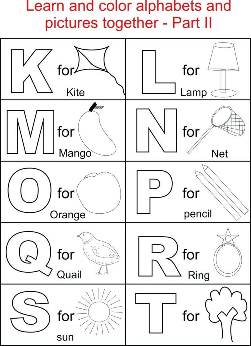 Alphabet Coloring Worksheets For Kindergarten Pdf - Kindergarten Worksheets