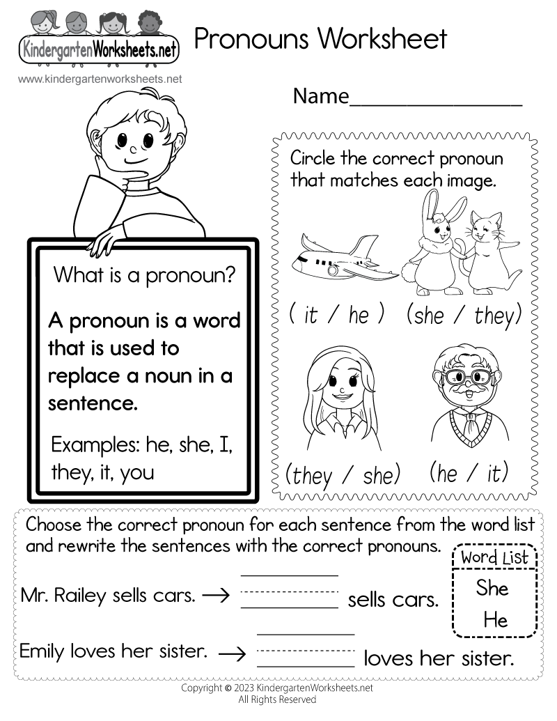 I And You Worksheets For Kindergarten - Kindergarten Worksheets